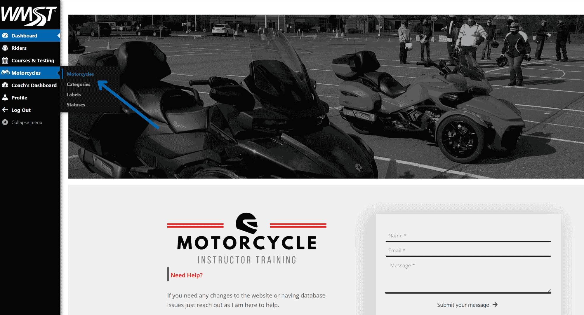 Help | Motorcycle Inventory System – WMST – Motorcycle Registration