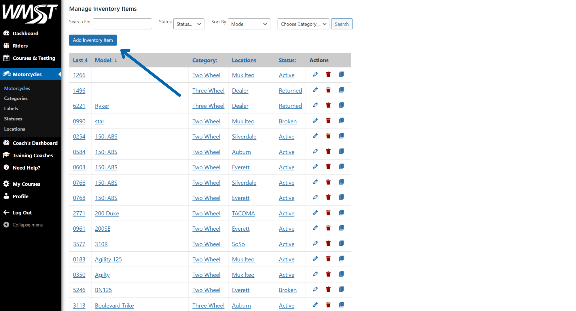 Help | Motorcycle Inventory System – Motorcycle Instructor Training